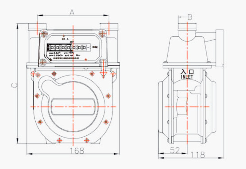 YT-G1.6,G2.5 Aluminum Case Diaphragm Gas Meters - YIKATO Instrument ...